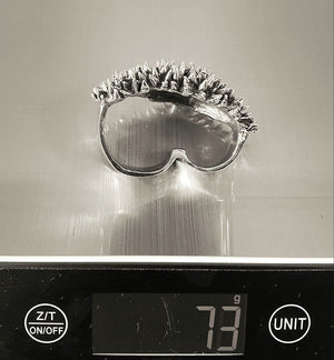 Spike 3 Finger Ring Silver
