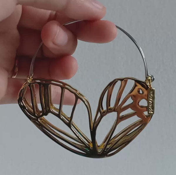 Butterfly Wing Hoops Brass