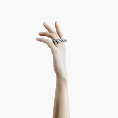 3 Finger Triangle Ring Silver